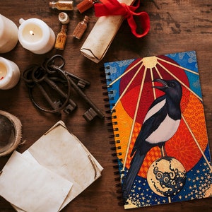 Esoteric Magpie Planner, Mystical Occult Corvid Spiral Dream Journal ...