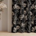 Gothic Floral Curtain Elegant Macabre Skull Flowers Window - Etsy