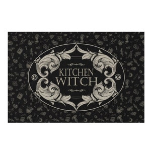 Witchy Kitchen Rug, Non-slip Gothic Witch Indoor or Outdoor Area Carpet ...