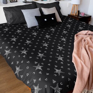 Occult Baphomet Duvet, Satanic Comforter Cover, Gothic Bedding, Evil ...