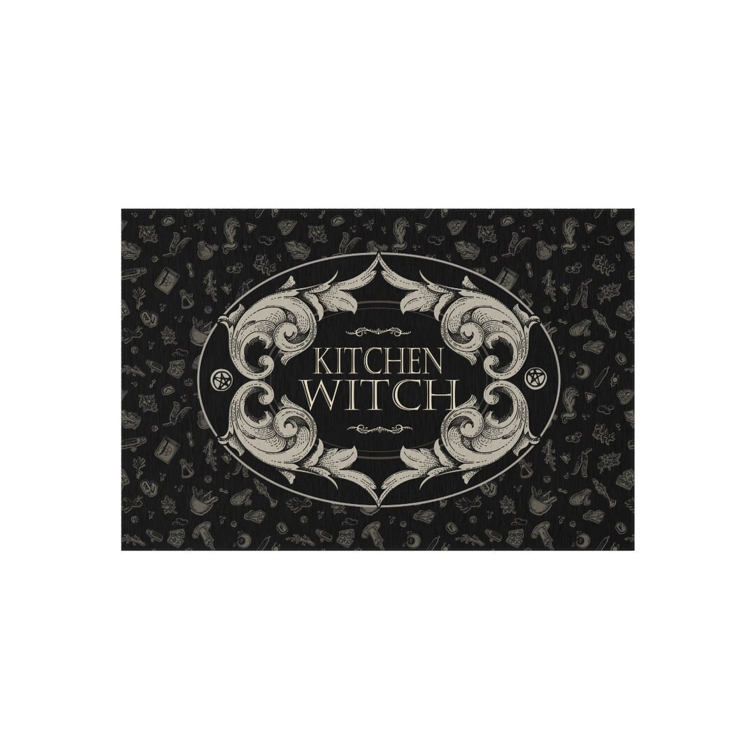 Witchy Kitchen Rug Non-slip Gothic Witch Indoor or Outdoor - Etsy