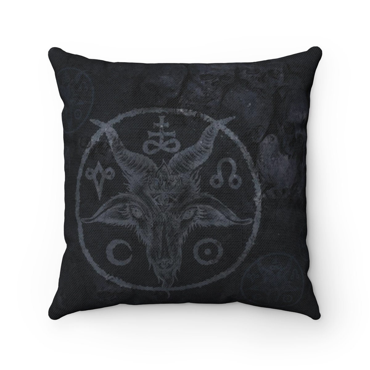 Baphomet Skull Pillow. Satanic Occult Home Decor. Dark & Spooky ...