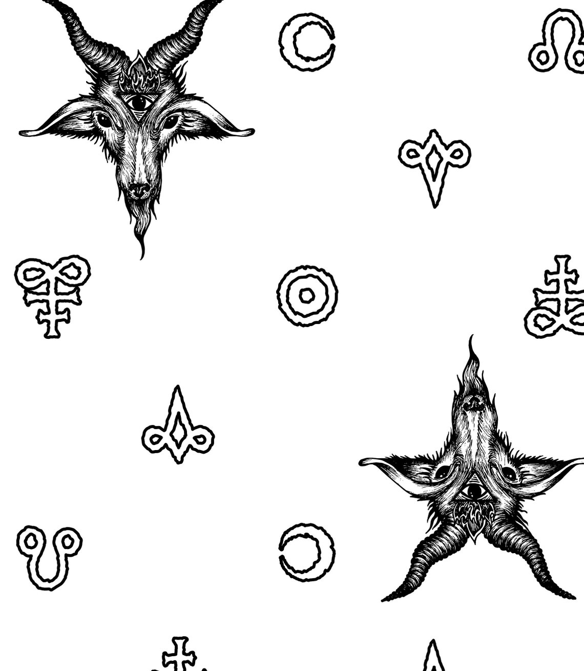 Baphomet Crib Sheets. Occult Baby Bedding. Satanic Symbols | Etsy