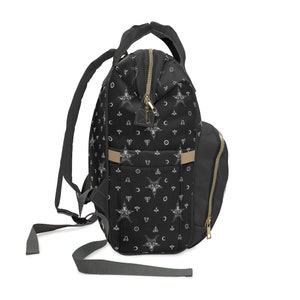 Satanic Diaper Bag, Nappy Backpack W/ Occult Baphomet Alchemy Symbols ...