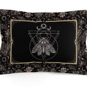 Occult Cicada Bedding, Witchy Esoteric Moth King Queen or Twin Duvet ...