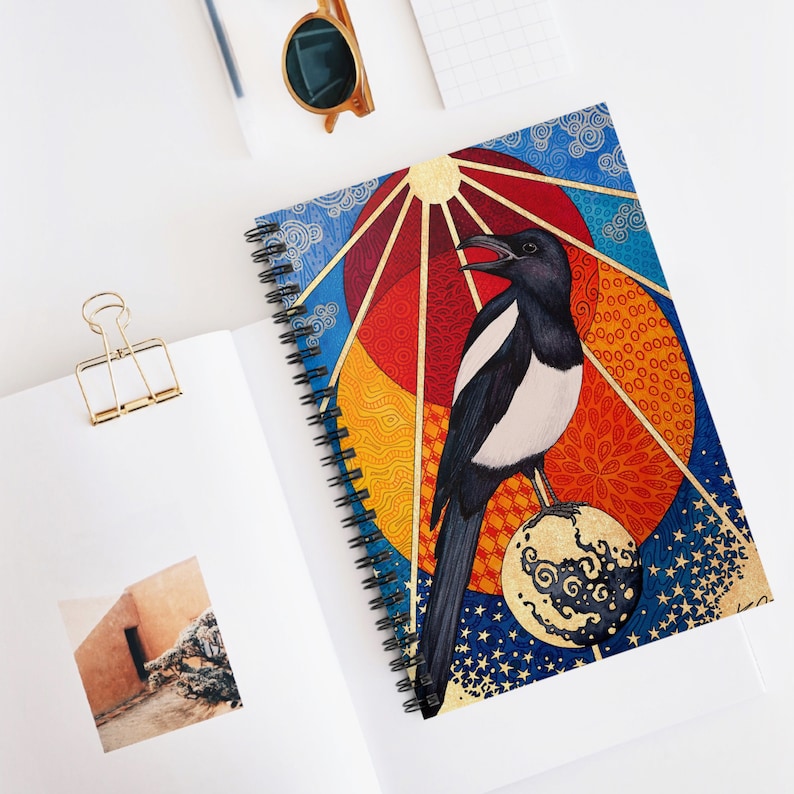 Esoteric Magpie Planner, Mystical Occult Corvid Spiral Dream Journal ...