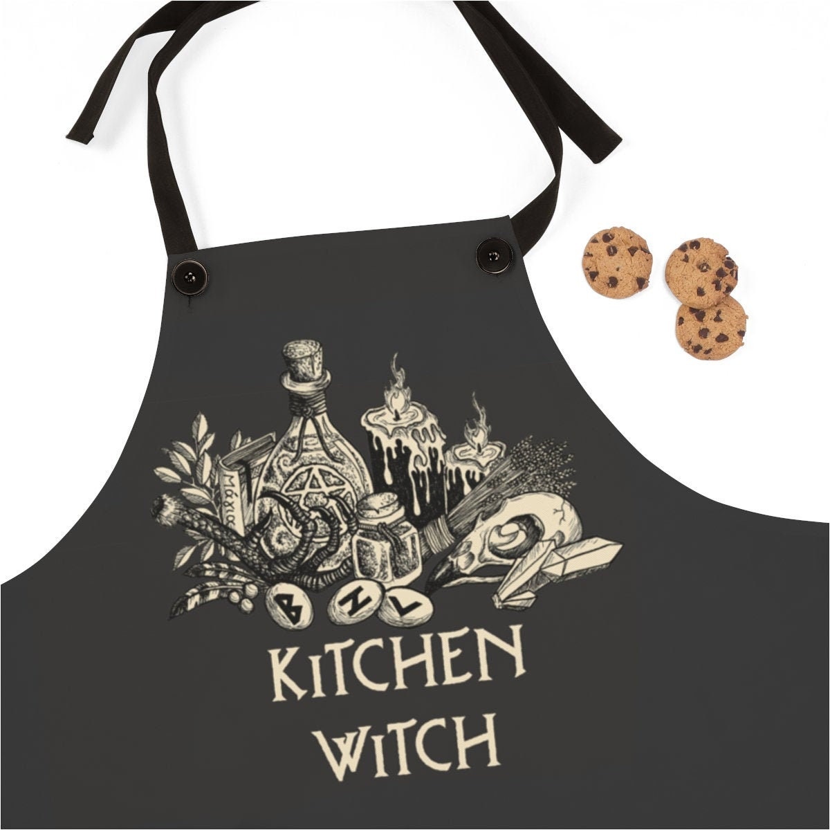 Kitchen Witch Apron. Occult Black Magic Chef Apron. Wiccan - Etsy