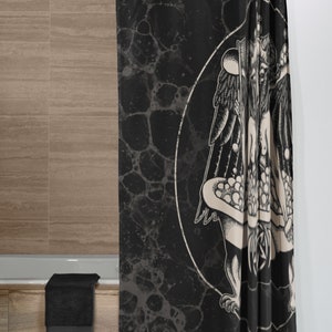 Bathomet Shower Curtain Funny Satanic Pun Bathroom Decor, Occult Humor ...