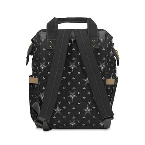 Satanic Diaper Bag, Nappy Backpack W/ Occult Baphomet Alchemy Symbols ...