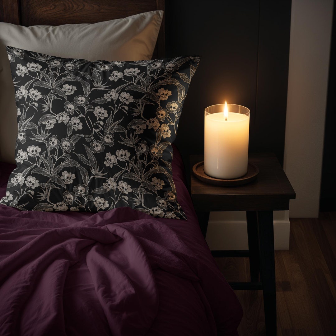 Gothic Floral Throw Pillow. Darkly Elegant Gothic Floral Decorative ...
