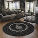 Witchy Snake Rug, Occult Serpent Skeleton Round Area Carpet W/ Esoteric ...