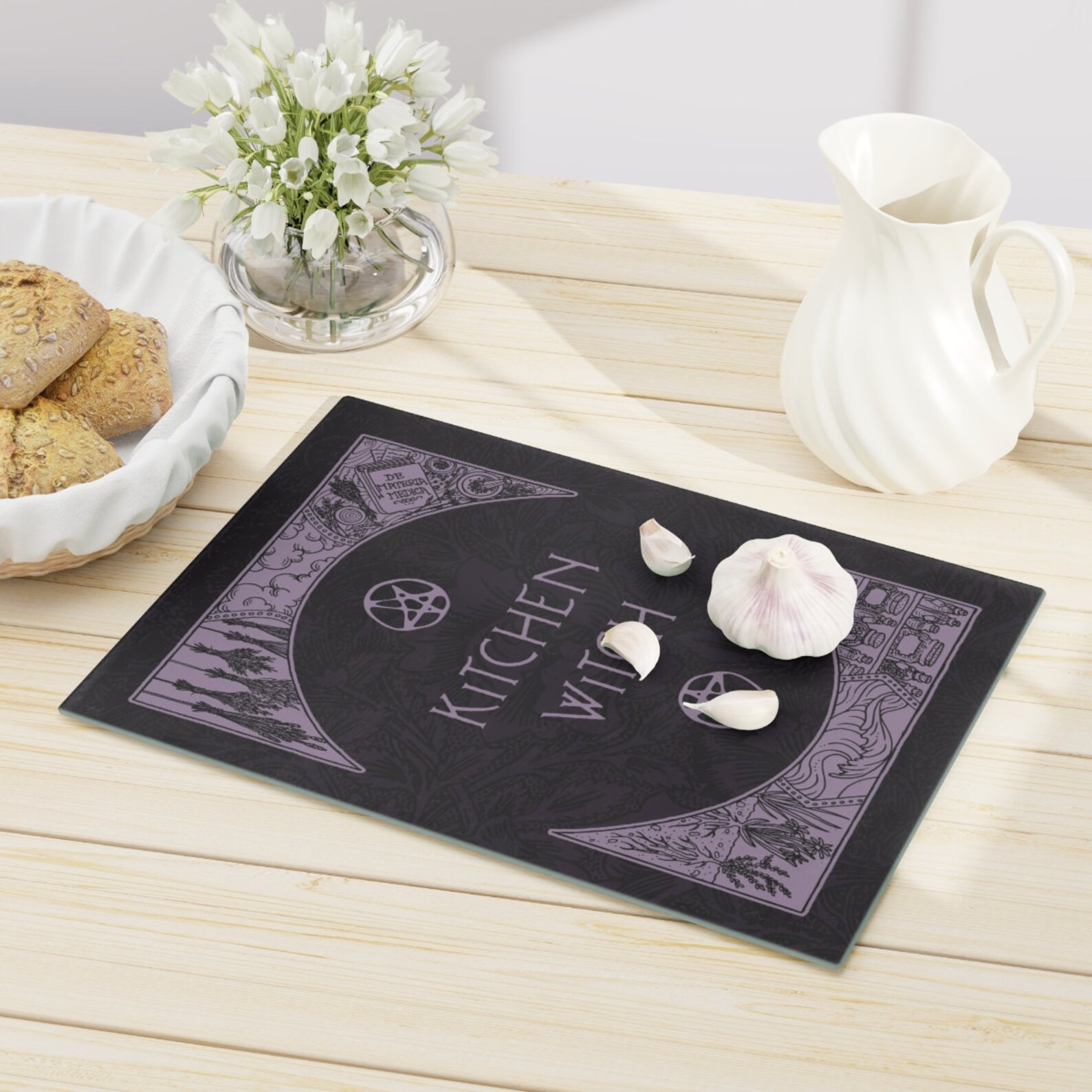 Kitchen Witch Cutting Board Witchy Herbalist Medicine Woman - Etsy