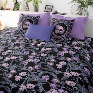 Pastel Goth Bedding, Pink + Black Gothic 3-piece Duvet Cover ...