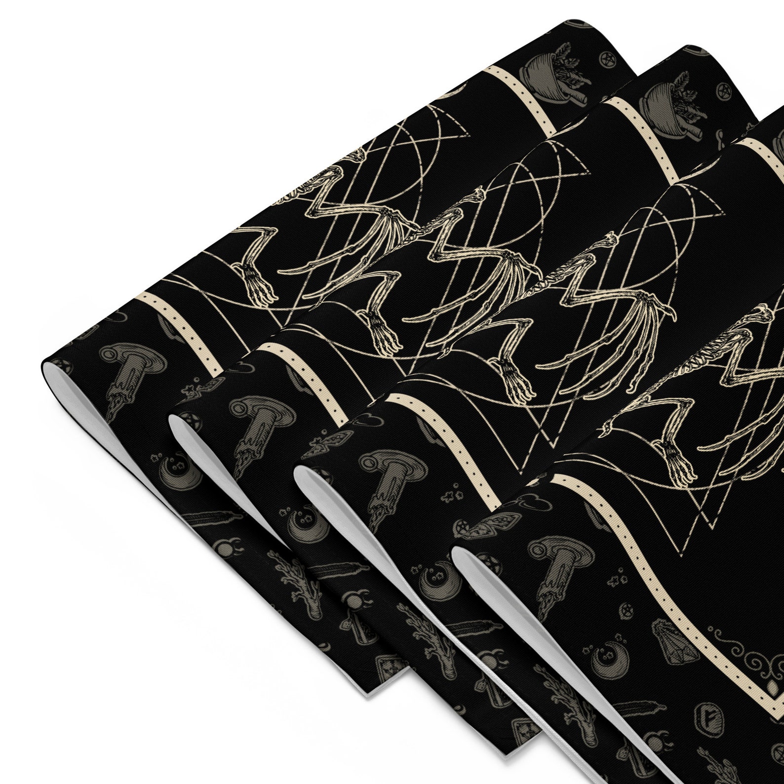 Bat Skeleton Placemat Set, Spooky Occult Gothic Dining Room Table ...