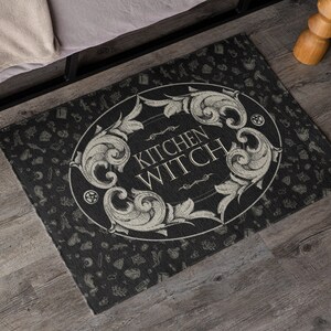 Witchy Kitchen Rug, Non-slip Gothic Witch Indoor or Outdoor Area Carpet ...