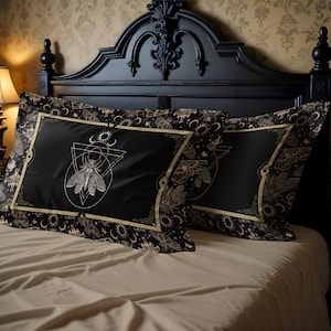 Occult Cicada Bedding, Witchy Esoteric Moth King Queen or Twin Duvet ...