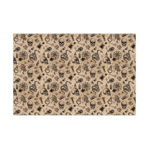 Occult Wrapping Paper, Spooky Macabre Gift Wrap W/ Arcane Esoteric ...