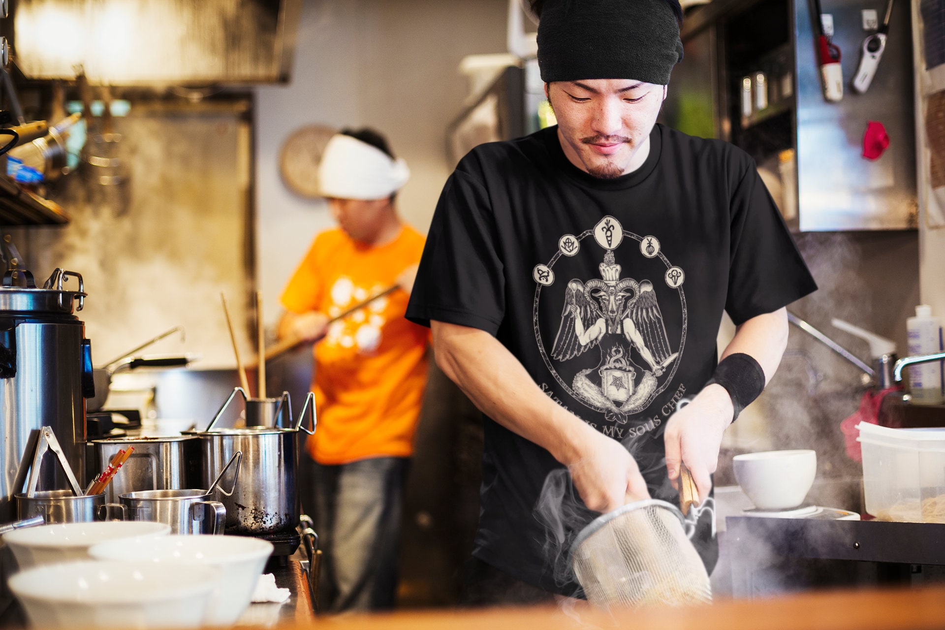 Chef Baphomet Tshirt, Funny Satan is My Sous Chef Tee, Dark Humor ...