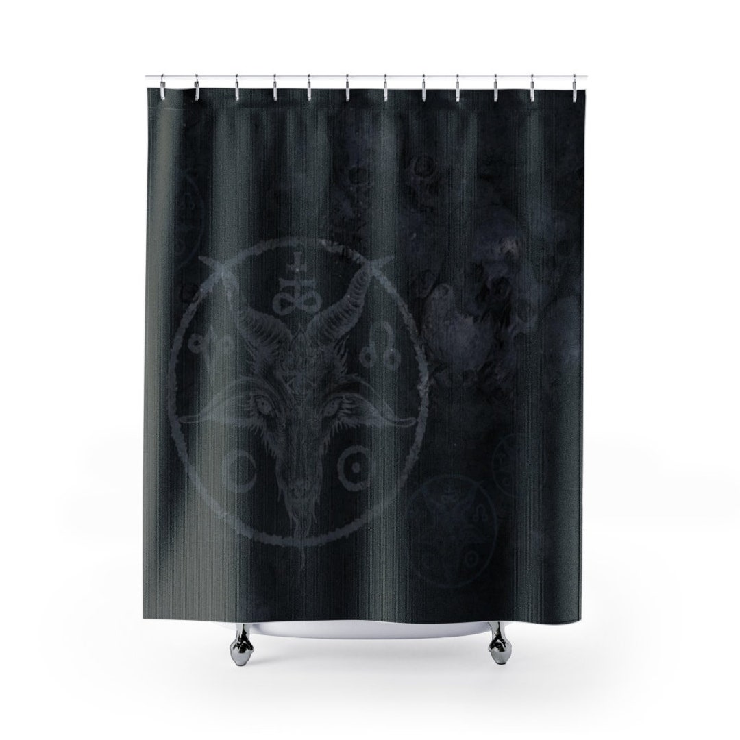 Satanic Shower Curtain, Occult Home Decor, Goth Housewarming Gift ...