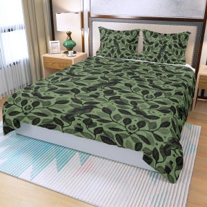 Green Raven Bedding Set, Dark Forest Witchcore Duvet Cover & 2 ...
