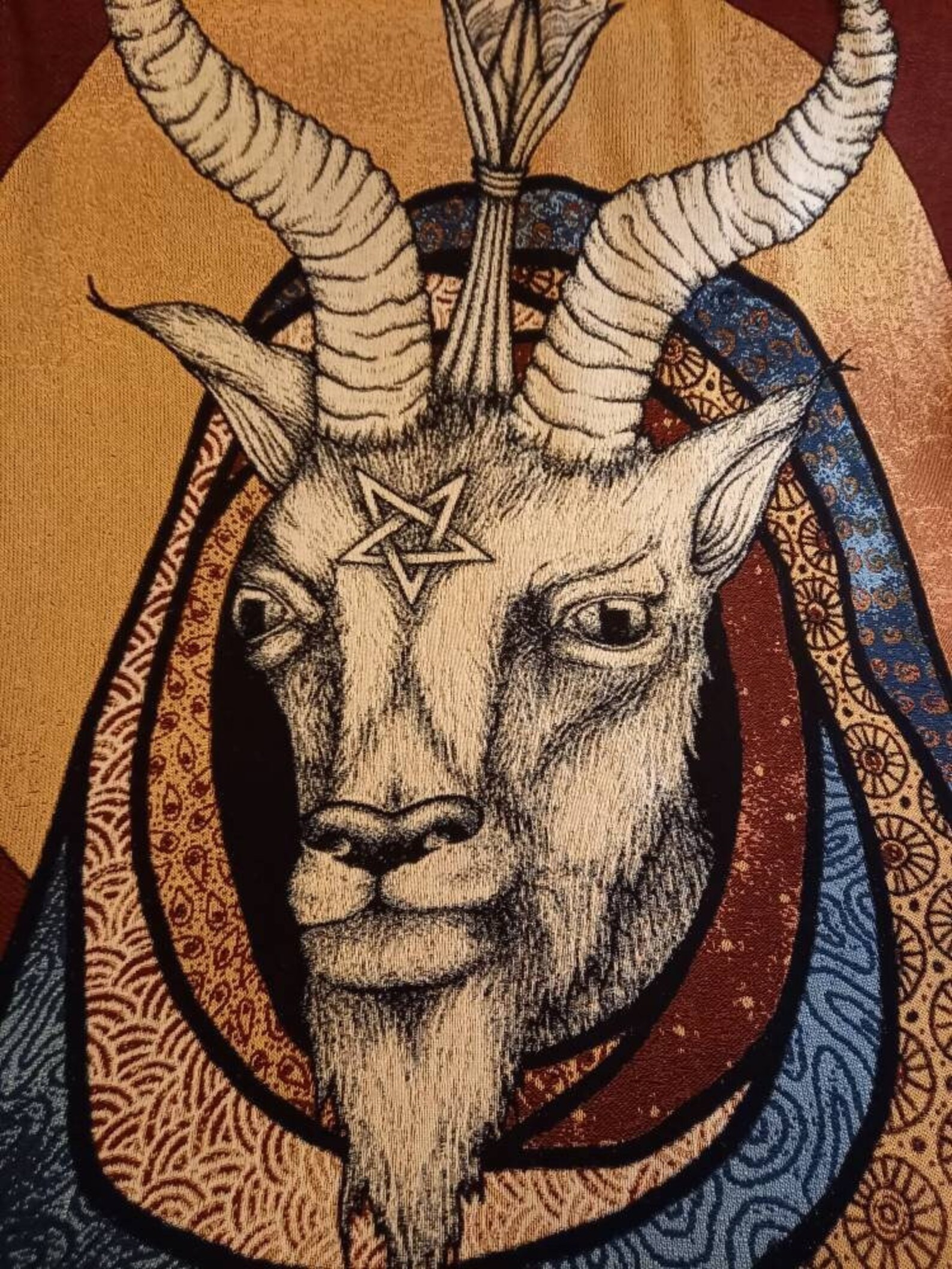 Woven Baphomet Blanket,satanic Goat Cotton Throw Blanket,gothic ...