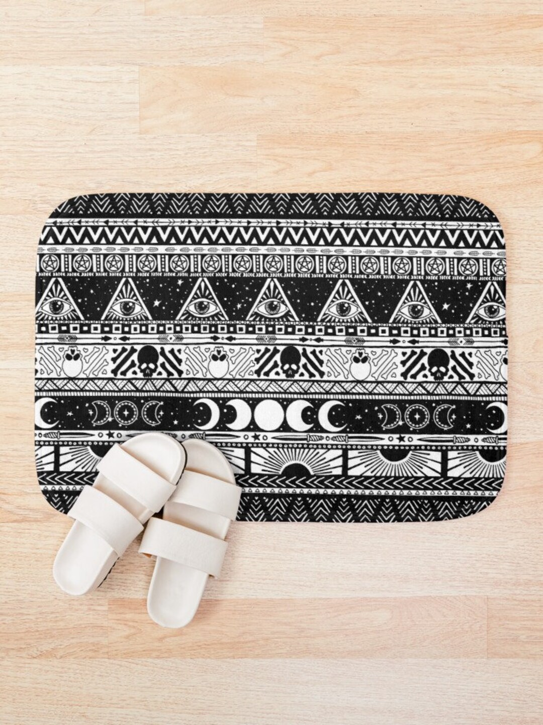 Occult Esoteric Bath Mat, Boho Tribal Goth Shower Rug Home Decor, A ...