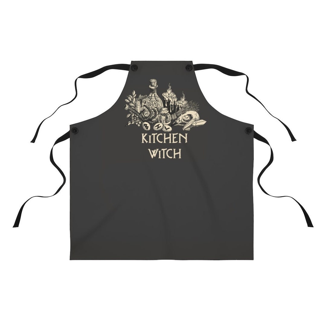 Kitchen Witch Apron. Occult Black Magic Chef Apron. Wiccan Kitchen Wear ...