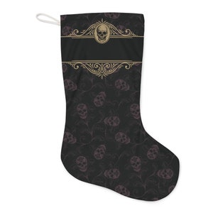 Spooky Human Skull Yule Stocking, Personalized Gothic Holiday ...