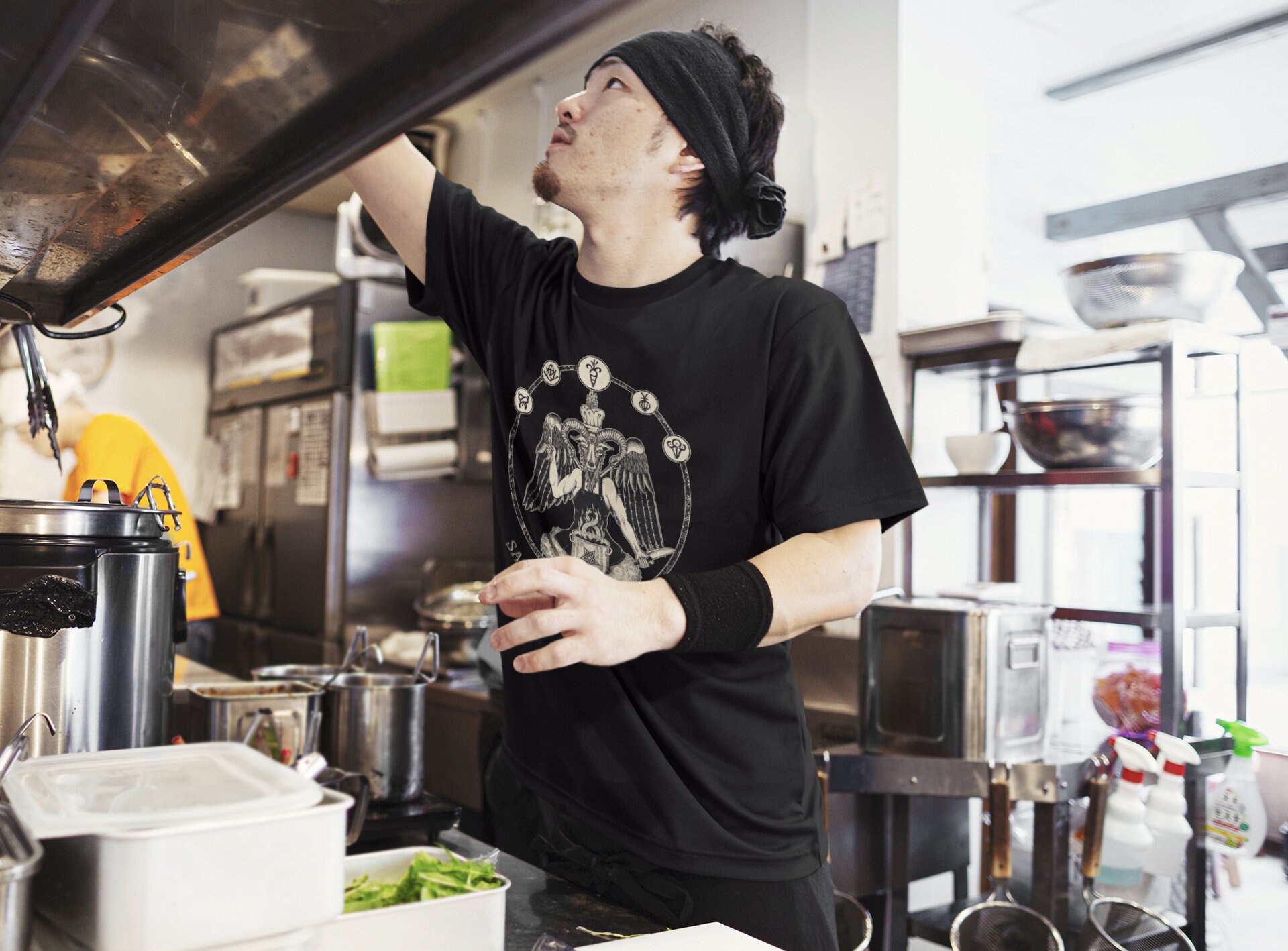 Chef Baphomet Tshirt, Funny Satan is My Sous Chef Tee, Dark Humor ...