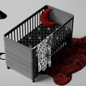 Baphomet Crib Sheets. Occult Baby Bedding. Satanic Symbols Black ...