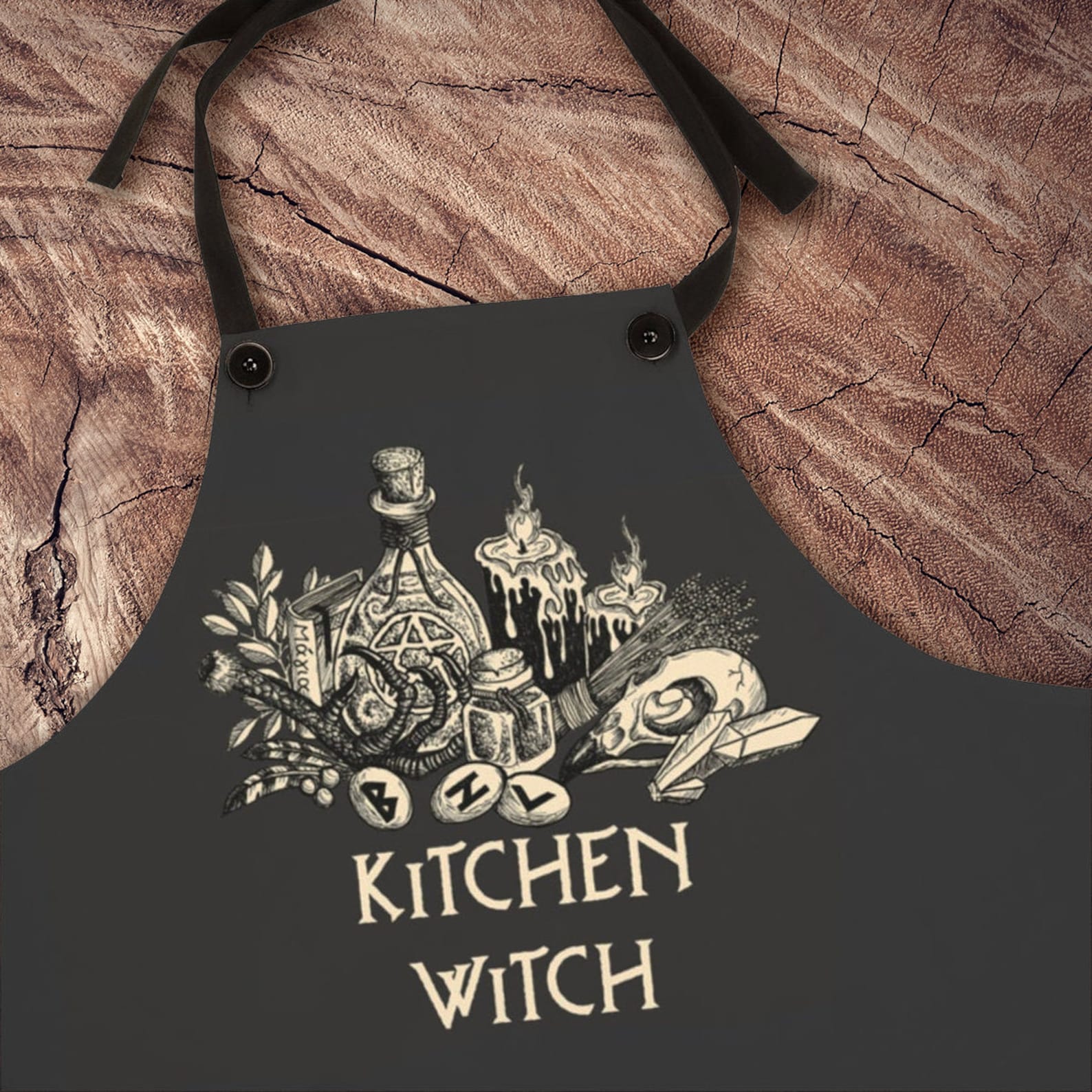 Kitchen Witch Apron. Occult Black Magic Chef Apron. Wiccan - Etsy