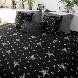 Occult Baphomet Duvet, Satanic Comforter Cover, Gothic Bedding, Evil ...