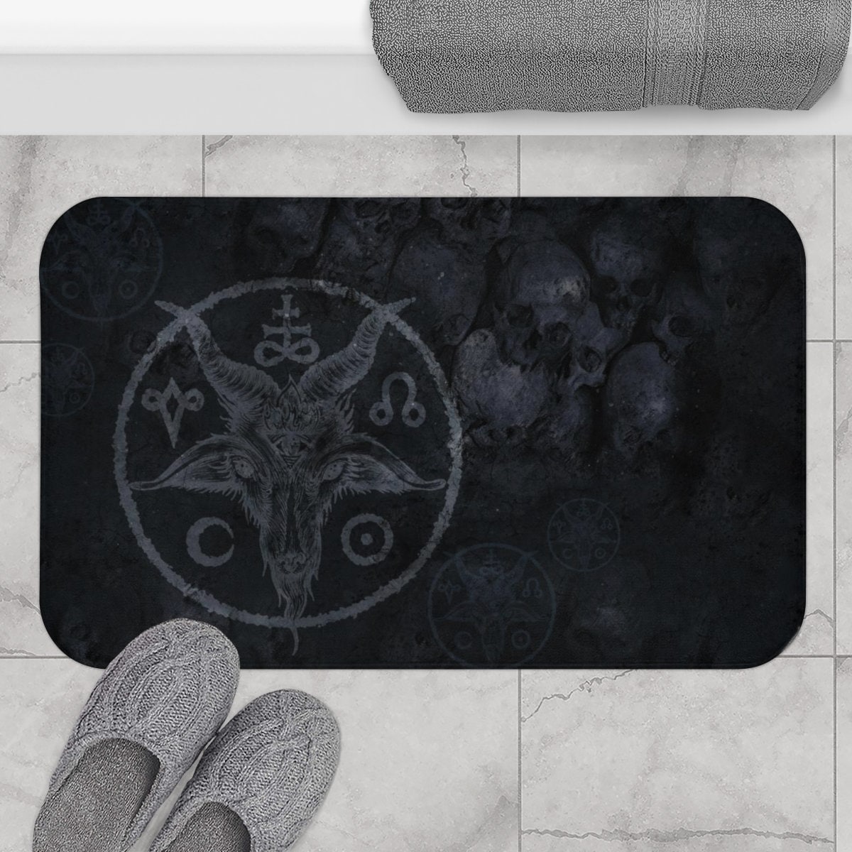 Satanic Bath Mat Baphomet Shower Rug Goth Bathroom Decor - Etsy