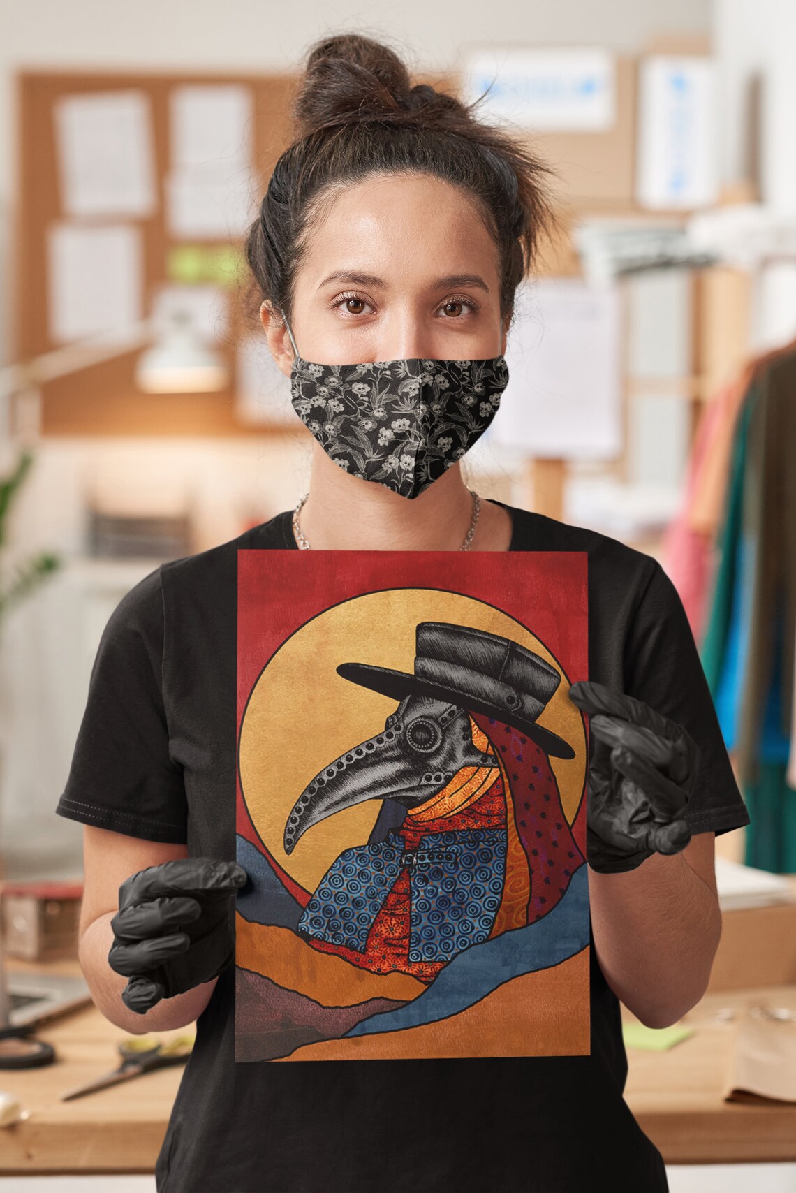 Plague Doctor Poster Occult Pandemic Saint Wall Art Dark - Etsy