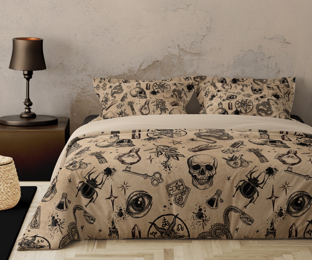 Occult Duvet Cover Bedding, Dark Satanic Witchcore Pillowcase, Witchy ...