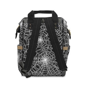 Halloween Diaper Backpack, Bat & Carved Pumpkin Nappy Bag W/ Abstract ...