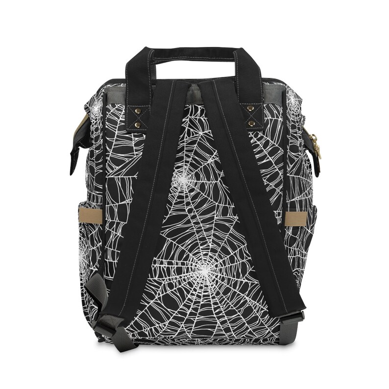 Halloween Diaper Backpack, Bat & Carved Pumpkin Nappy Bag W/ Abstract ...