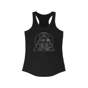 Occult Raven Tank, Gothic Bird Racerback, Satanic Crow Tanktop, Witchy ...
