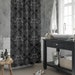 Macabre Victorian Shower Curtain, Damask Bones Goth Skull Bath Curtain ...