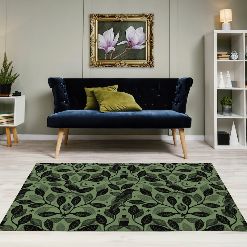 Dark Green Rug - Etsy