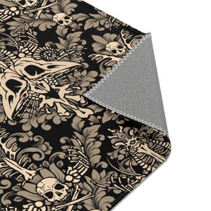 Damask Bones Rug, Macabre Victorian Goth Skull Indoor / Outdoor Area ...