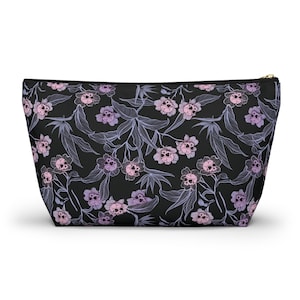 Pastel Goth Pouch, Spooky Pink Gothic Floral Skull Makeup Bag, Travel ...