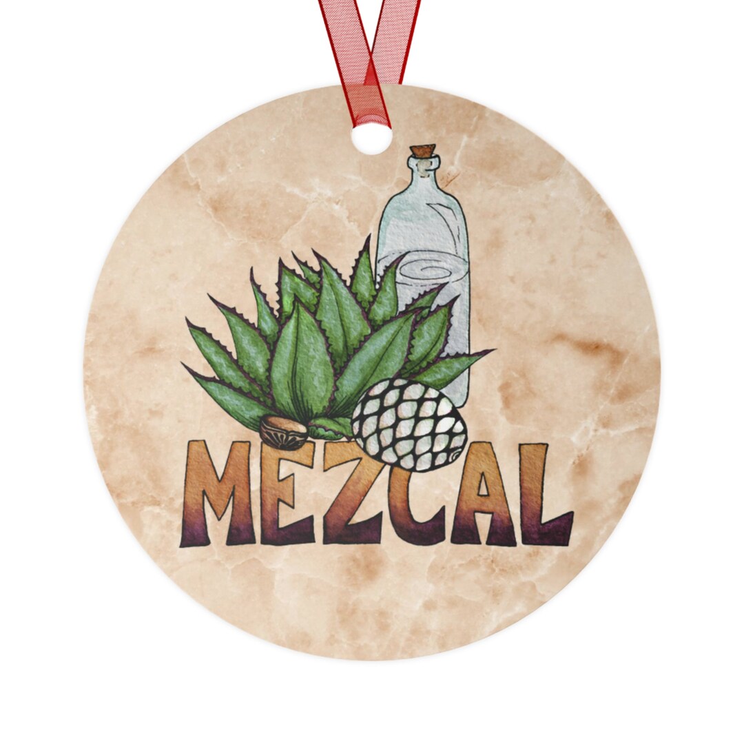 Mezcal Christmas Ornament. Metallic Tequila Tree Bauble,tobala Agave ...