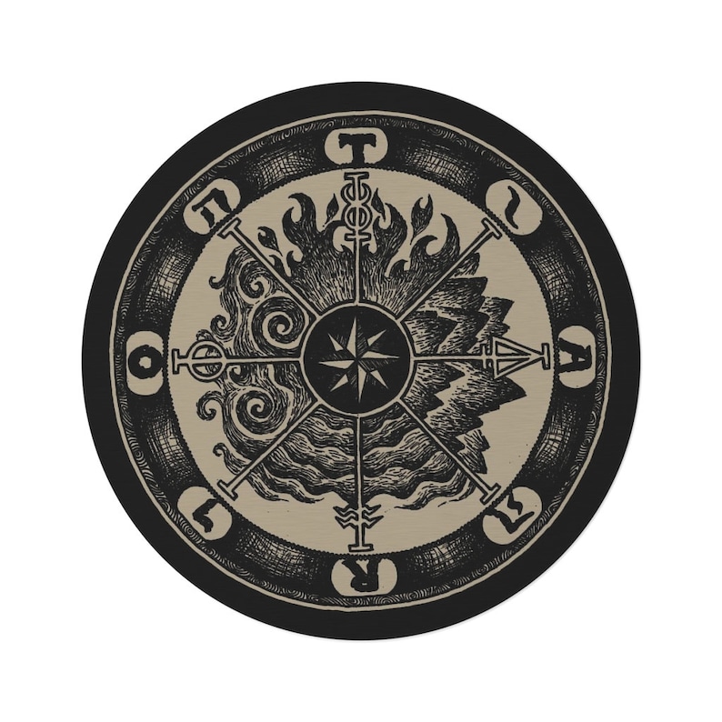 Occult Tarot Rug Round Accent Carpet W/ Witchy Esoteric Wheel - Etsy