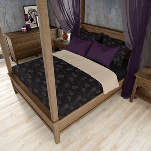 Dark Skull Bedding, Ornate Filigree Gothic Duvet Cover or Pillow Sham ...