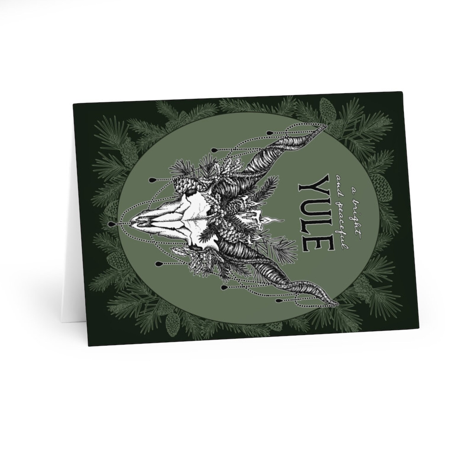 Yule Greeting Card Pack Pagan Yule Goat Skull Note Cards - Etsy