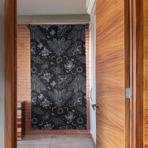 Esoteric Cicada Curtain, Witchy Goth Window Curtain W Celestial Moth ...