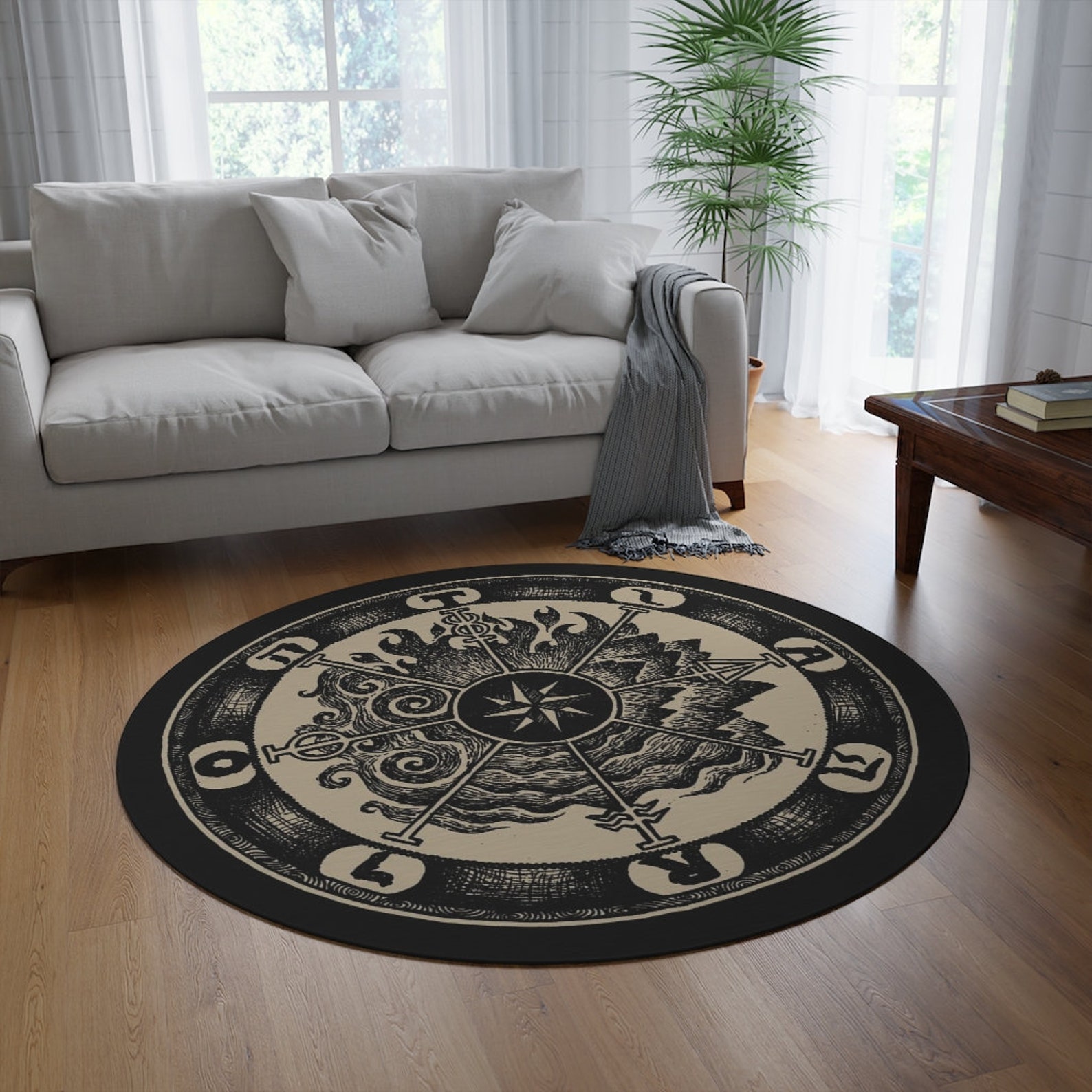 Occult Tarot Rug Round Accent Carpet W/ Witchy Esoteric Wheel - Etsy