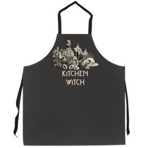 Kitchen Witch Apron. Occult Black Magic Chef Apron. Wiccan Kitchen Wear ...
