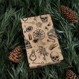 Occult Wrapping Paper, Spooky Macabre Gift Wrap W/ Arcane Esoteric ...